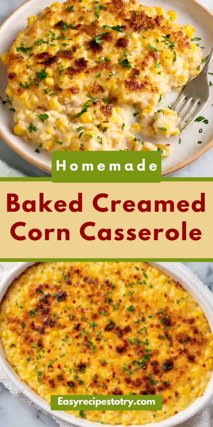 Baked Creamed Corn Casserole Recipe - Easy Recipes