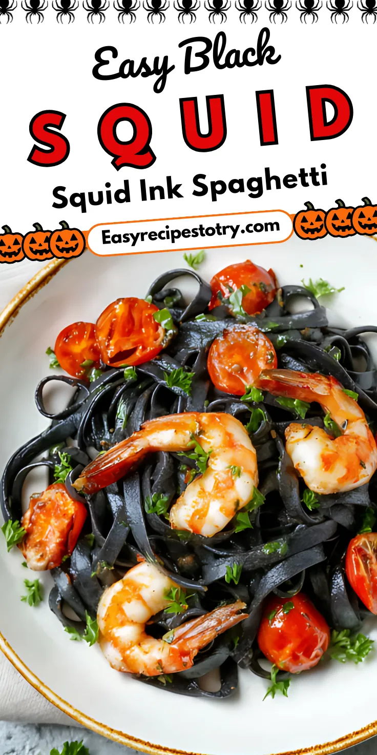 Black Squid Ink Spaghetti With Shrimp And Tomatoes - Easy Recipes