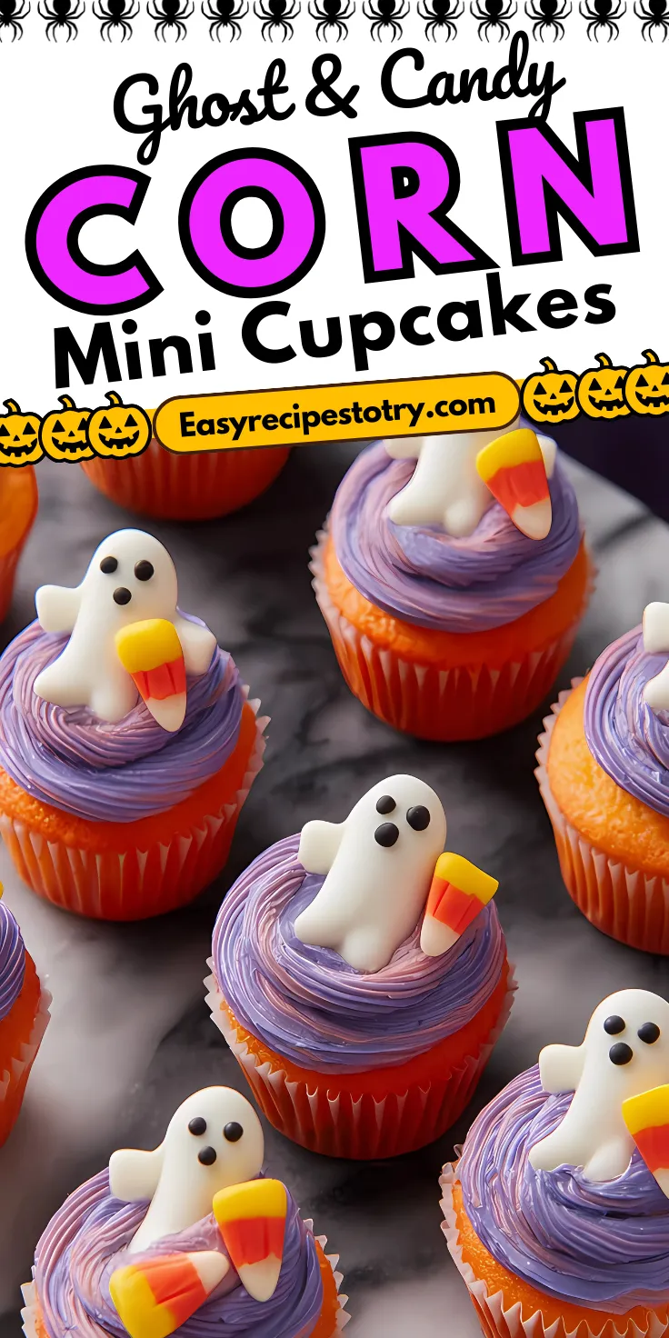 Ghost & Candy Corn Mini Cupcakes Recipe - Easy Recipes