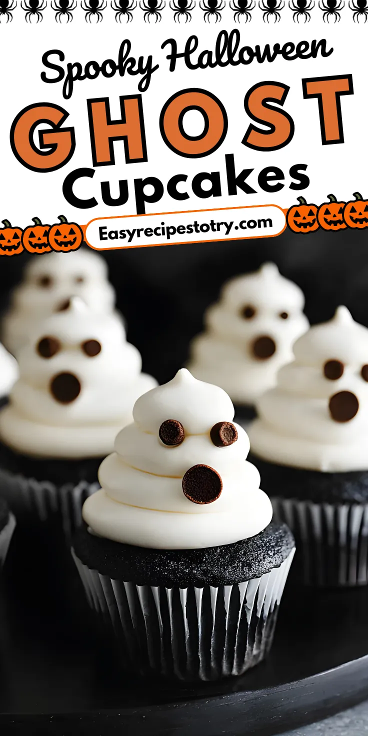 Spooky Black Velvet Ghost Cupcakes - Easy Recipes