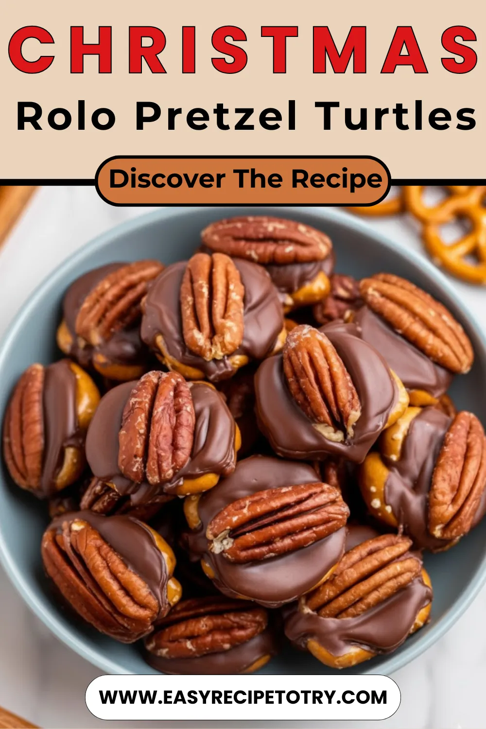 Holiday Rolo Pretzel Turtles - Easy Recipes