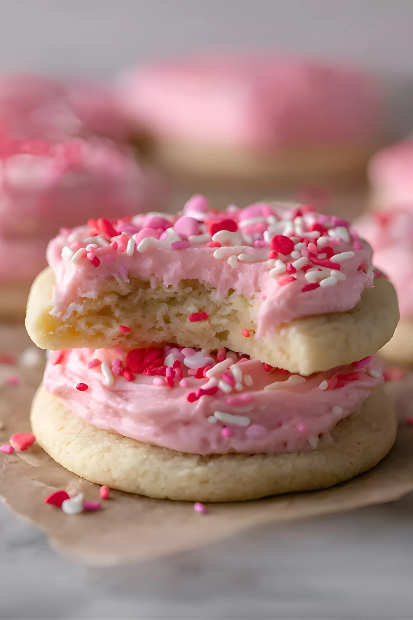 Soft Valentine's Day Frosted Sugar Cookies - Easy Recipes