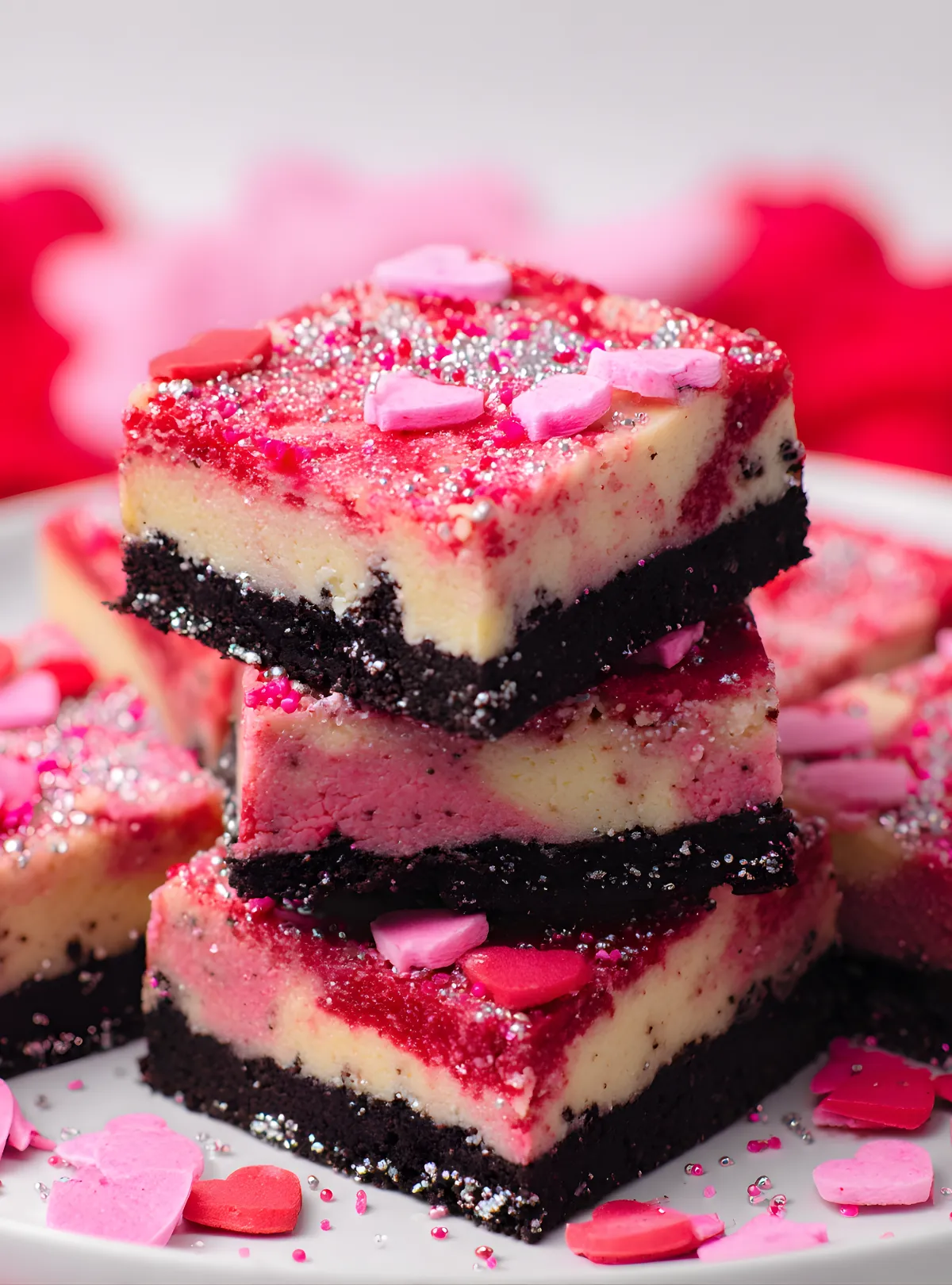 Valentine Swirl Cheesecake Squares - Easy Recipes